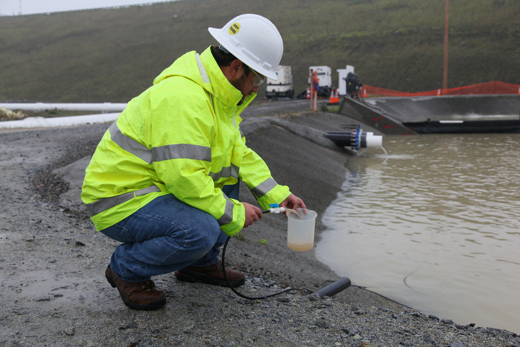 Taking water samples from treatment ponds US Army Corps of Engineers ...