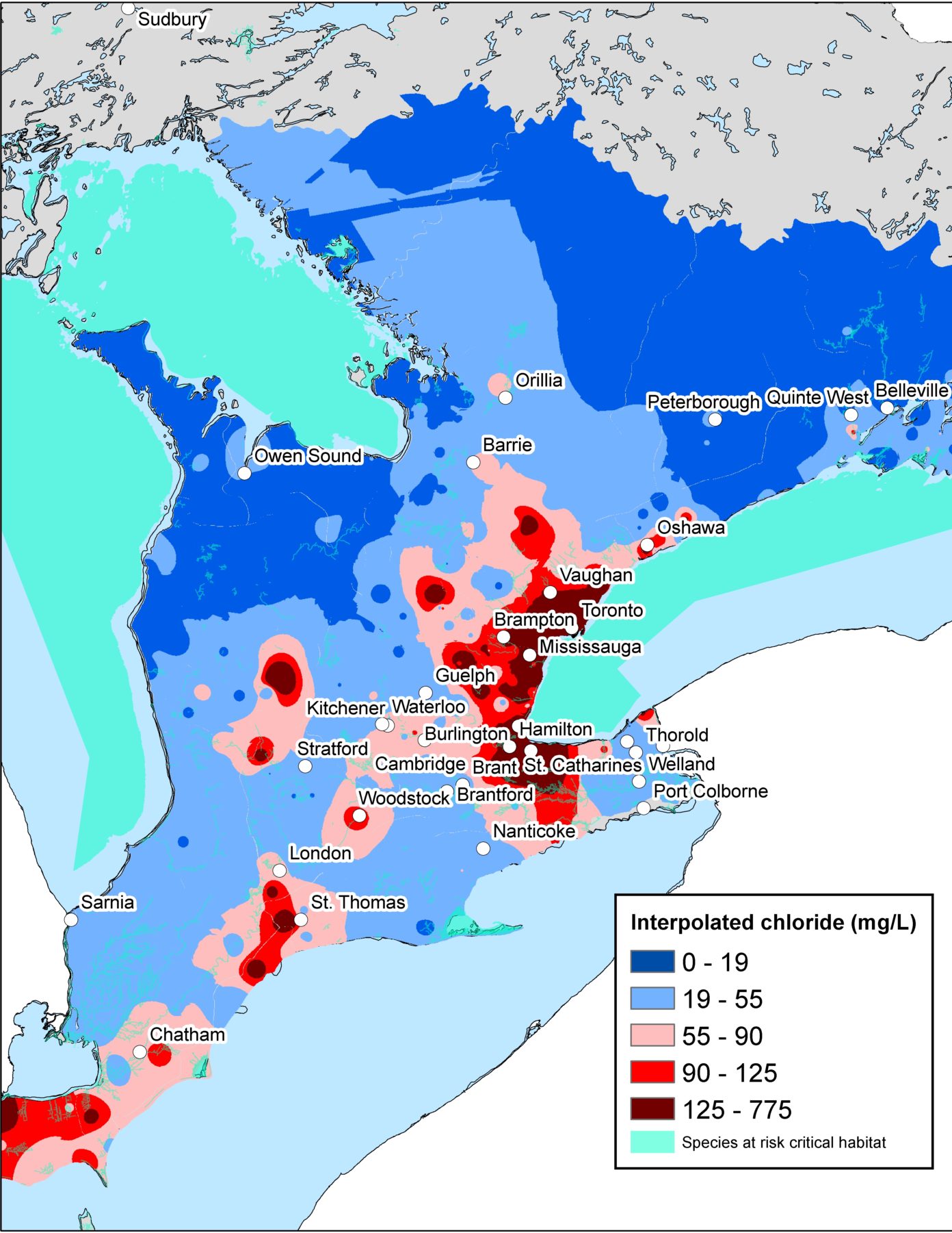 Chloride Maps Show Devastating Effects of Road Salt, Even in Summer